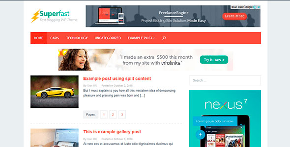 Шаблон Superfast 2.0.9 - High CTR Adsense Wordpress Theme для Wordpress